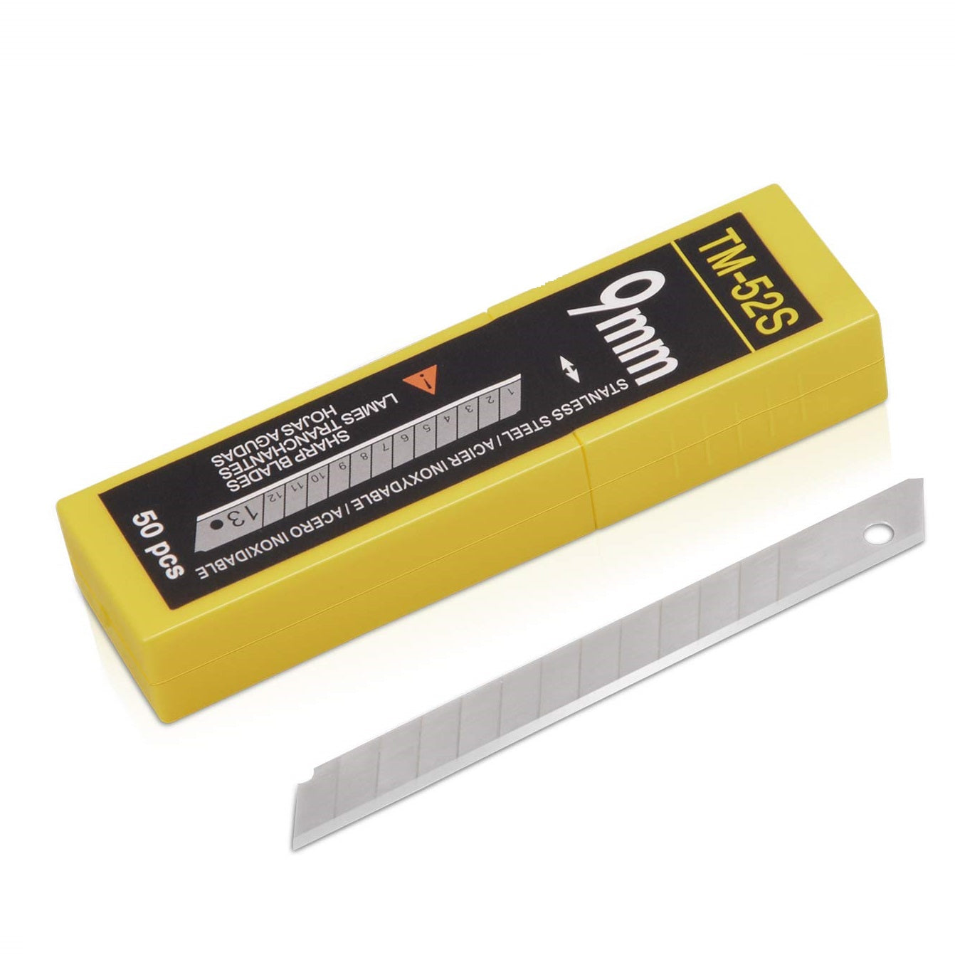 50PK - 9mm 60° Blades Stainless Steel – Layed Interior Vinyl Wrap